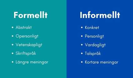 Skillnaden mellan formellt och informellt språk